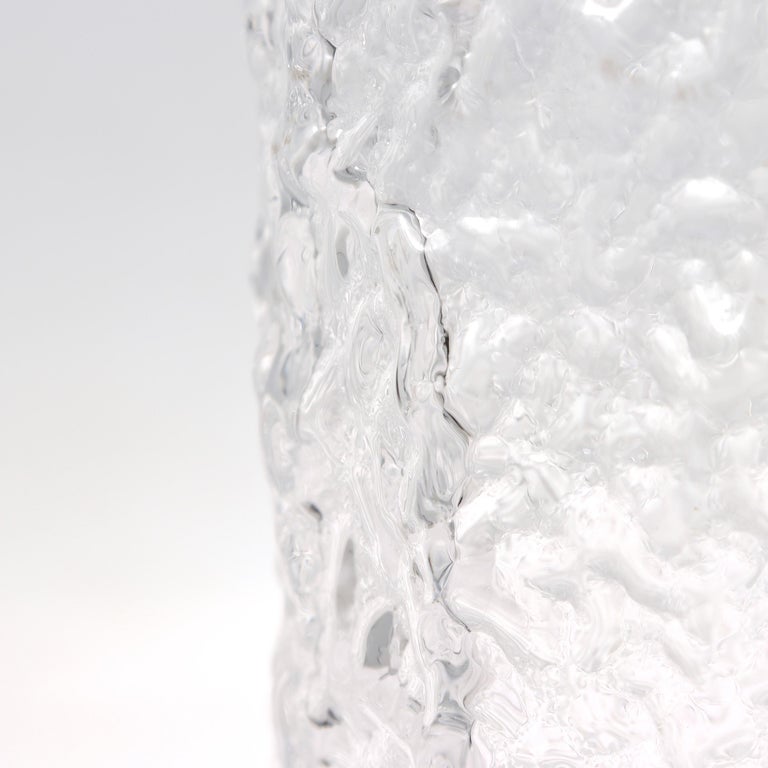 Mid-Century Art Glass Bark Vase attributed to Geoffrey Baxter and ...