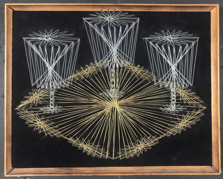 Mid Century Art Handcrafted Modern String Art For Sale at 1stDibs