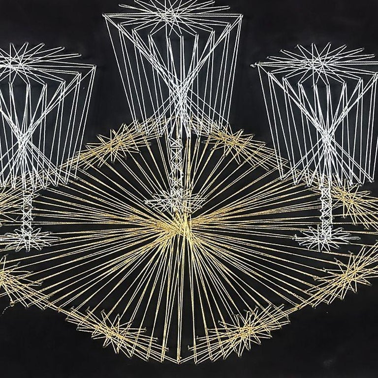 Mid Century Art Handcrafted Modern String Art For Sale at 1stDibs