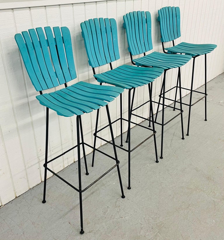 Mid-Century Arthur Umanoff Slatted Bar Stools For Sale at 1stDibs