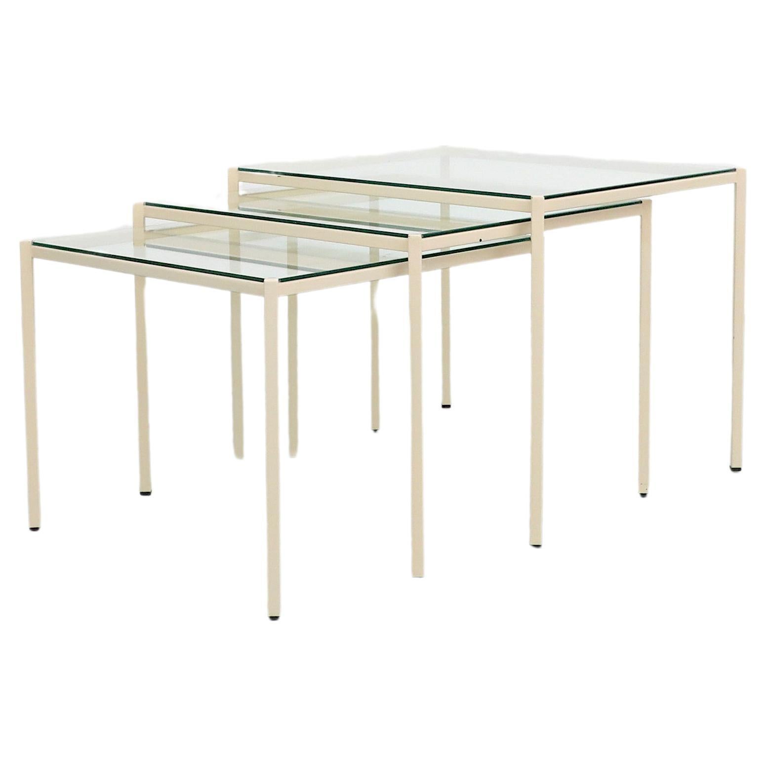 Mid-Century Artimeta Style Off-White Enameled Metal Nesting Coffee ...