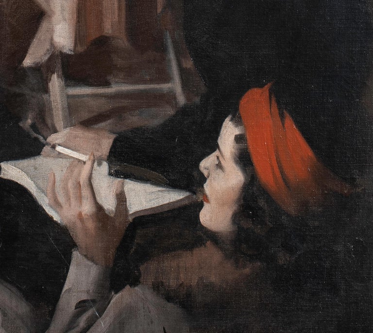 Mid Century Artist, Andrew Loomis Painting, “The Conversation” at 1stDibs