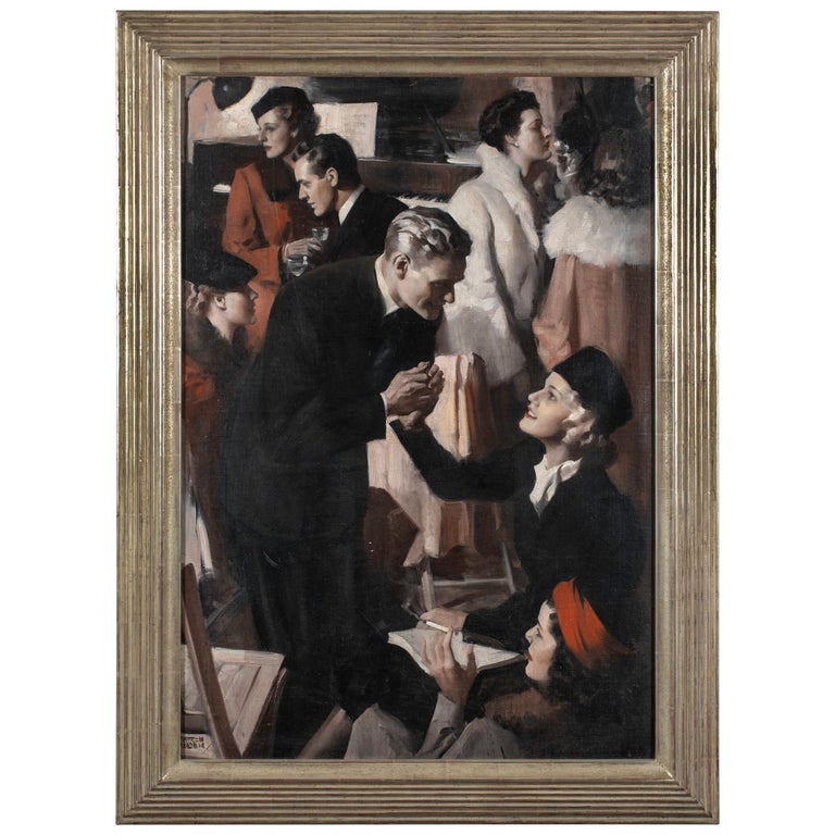 Mid Century Artist, Andrew Loomis Painting, “The Conversation” at 1stDibs