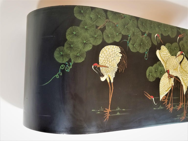 Midcentury Asian Greek Key Scroll Coffee Table with Gilded Accents ...
