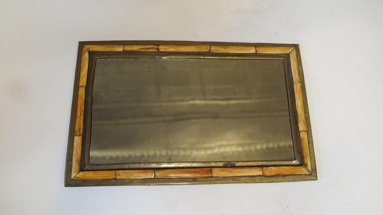 Mid-Century Austrian Artisan Brass Mirror For Sale at 1stDibs