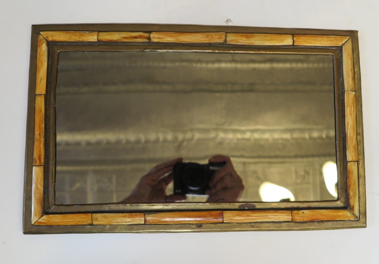 Mid-Century Austrian Artisan Brass Mirror For Sale at 1stDibs