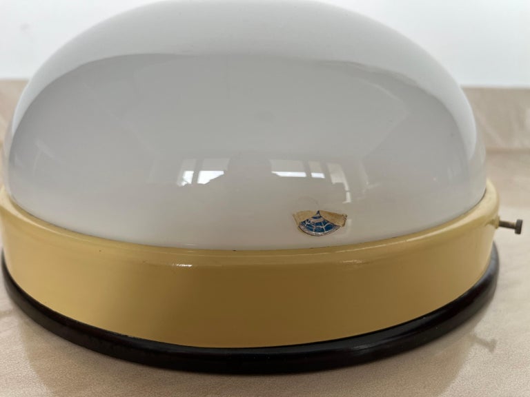 Midcentury Bakelite / Glass Ceiling Lamp/Flush Mount or Wall Lamp ...