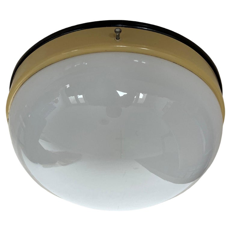 Midcentury Bakelite / Glass Ceiling Lamp/Flush Mount or Wall Lamp ...