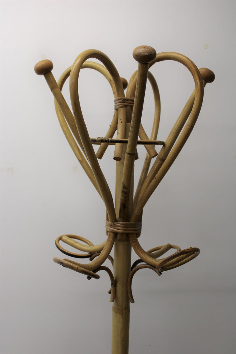 Mid Century Bamboo Coat Stand For Sale at 1stDibs