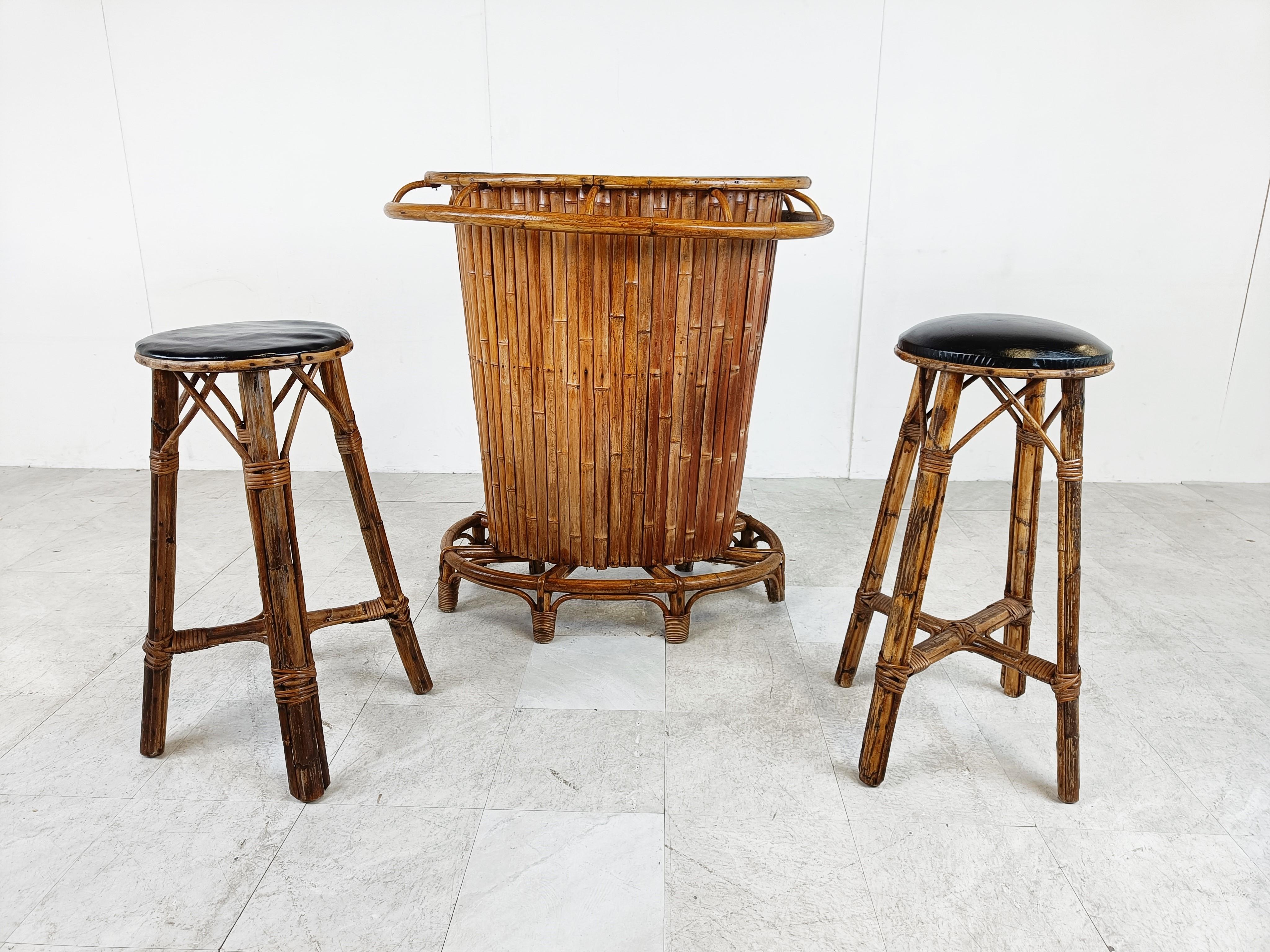 Midcentury Bamboo Tiki Bar, 1960s For Sale at 1stDibs