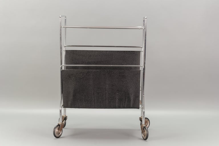 Mid-Century Bar Cart with Magazine Rack, Germany, 1970s For Sale at 1stDibs