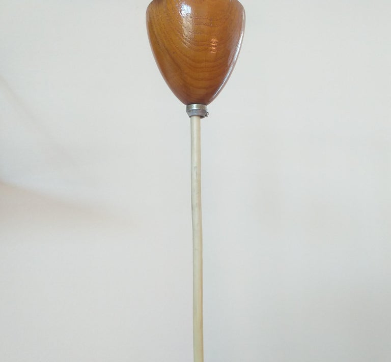 Midcentury Bast, Wood and Veneer Pendant, Denmark, 1960s at 1stDibs