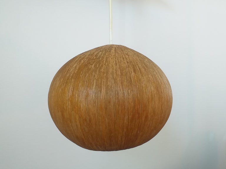 Midcentury Bast, Wood and Veneer Pendant, Denmark, 1960s For Sale at ...