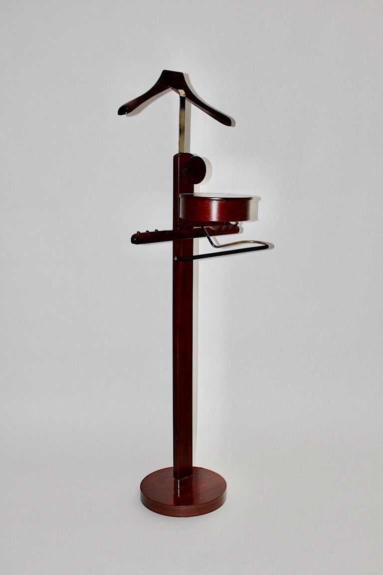 Mid Century Beech Brass Vintage Valet Coat Rack Coat Stand Union, 1970 ...