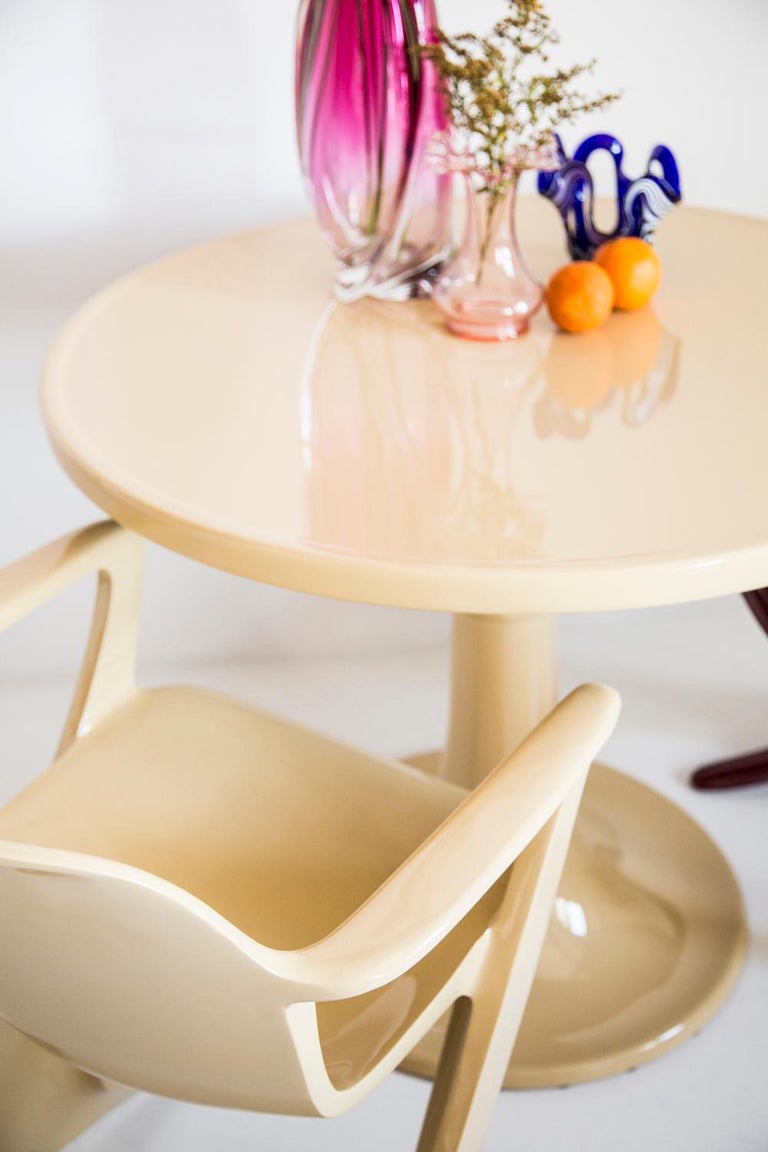 Midcentury Beige Kangaroo Table, by Ernst Moeckl, Germany, 1968 For ...