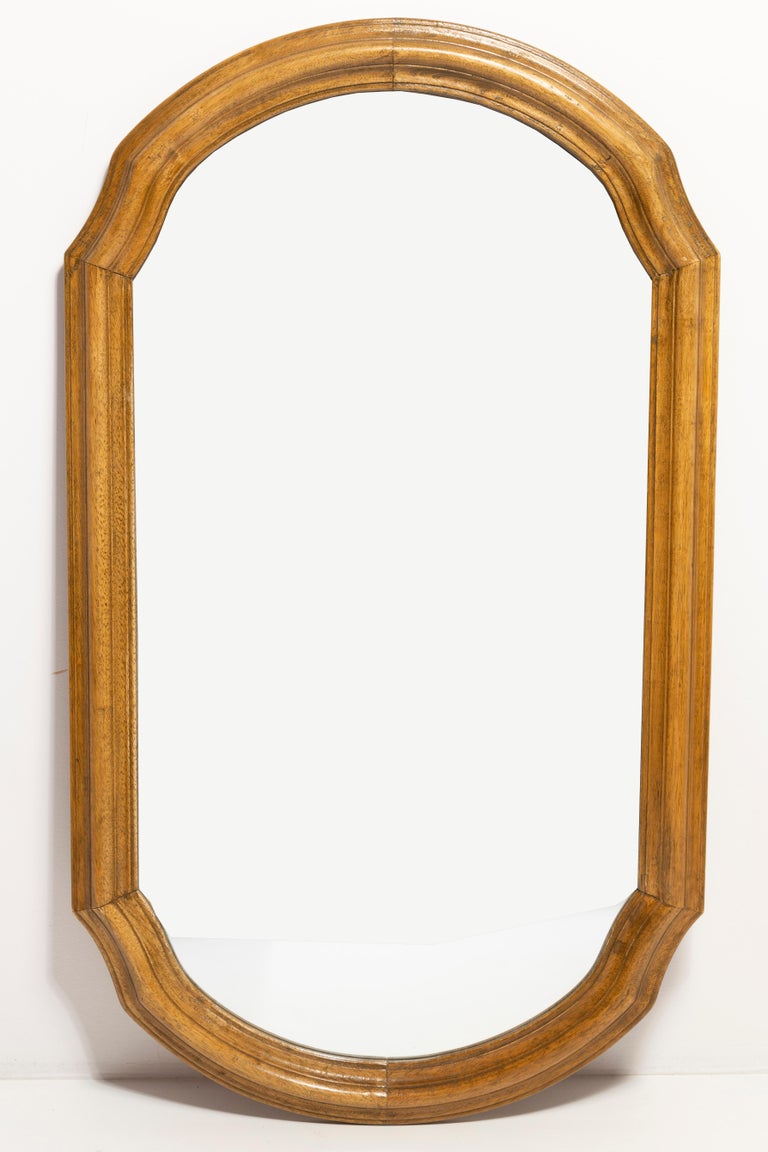 Mid Century Big Decorative Wood Original Glass Patina Mirror, Italy ...