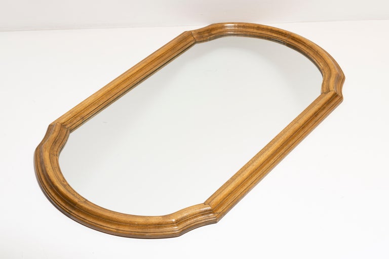 Mid Century Big Decorative Wood Original Glass Patina Mirror, Italy ...