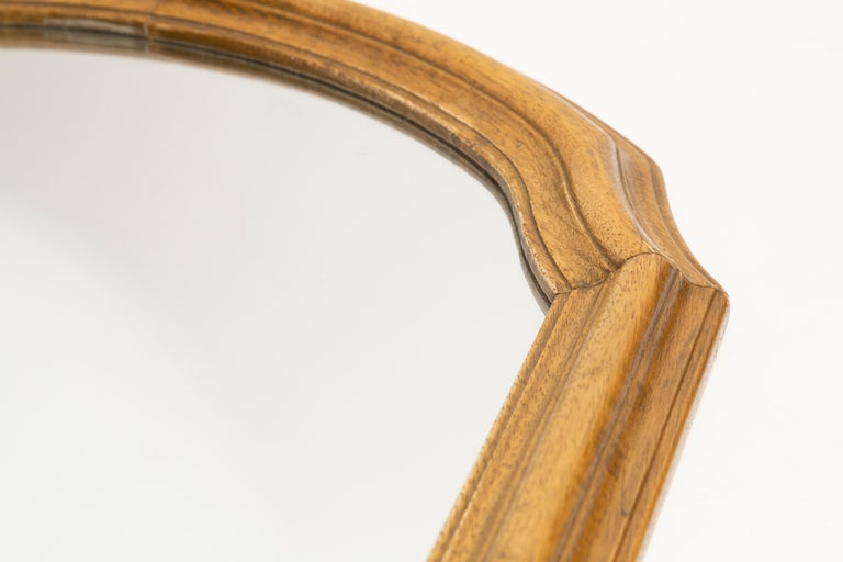 Mid Century Big Decorative Wood Original Glass Patina Mirror, Italy ...