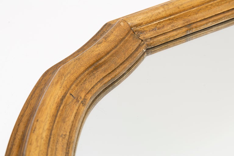 Mid Century Big Decorative Wood Original Glass Patina Mirror, Italy ...