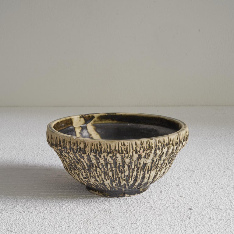 Mid Century ‘Birch Bark’ Pottery Bowl For Sale at 1stDibs