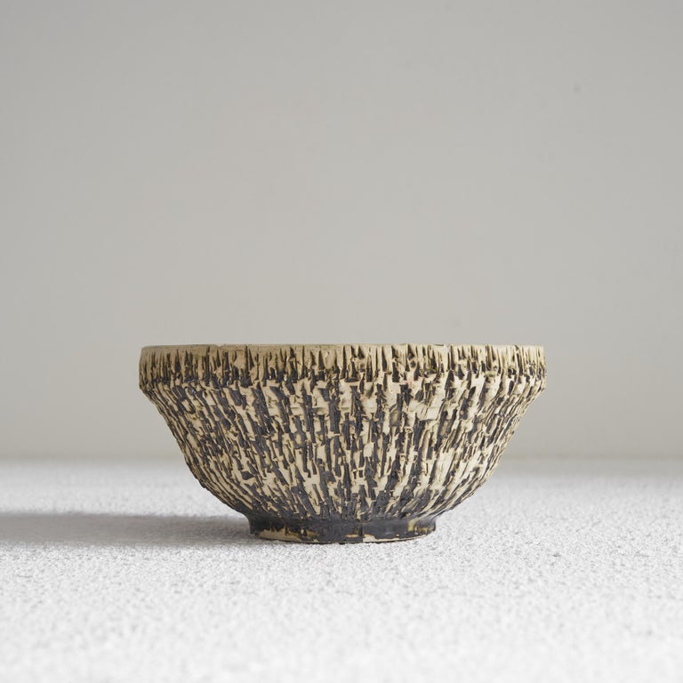 Mid Century ‘Birch Bark’ Pottery Bowl For Sale at 1stDibs