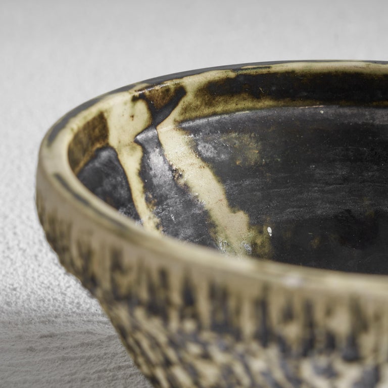 Mid Century ‘Birch Bark’ Pottery Bowl For Sale at 1stDibs