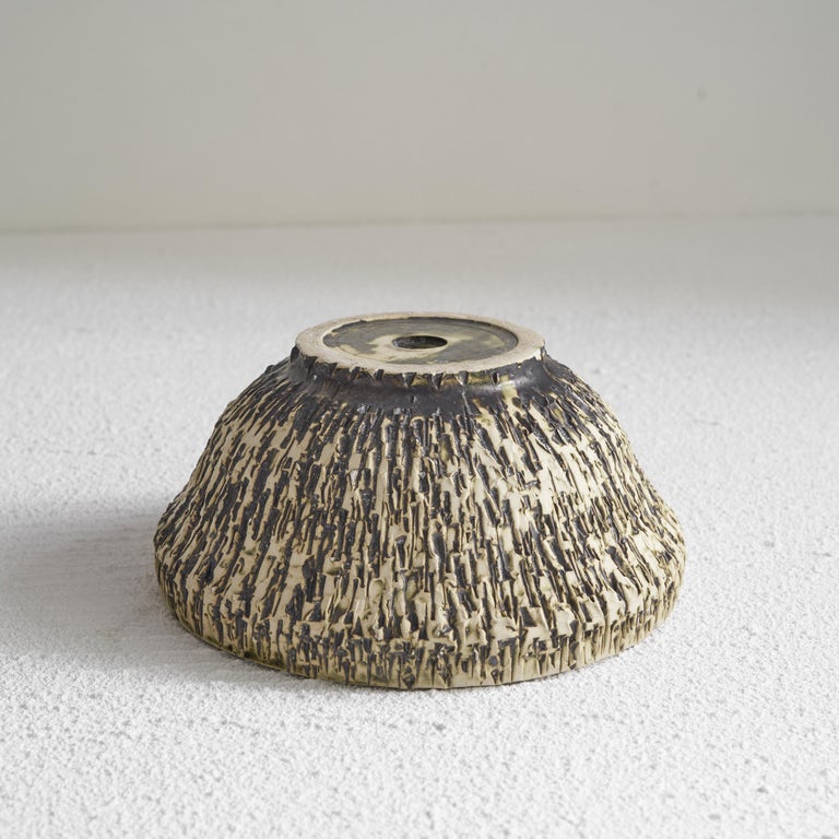 Mid Century ‘Birch Bark’ Pottery Bowl For Sale at 1stDibs