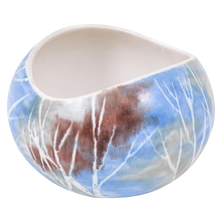 Mid-Century Birch Tree Pattern Pottery Bowl by Anderson Design of Maine ...