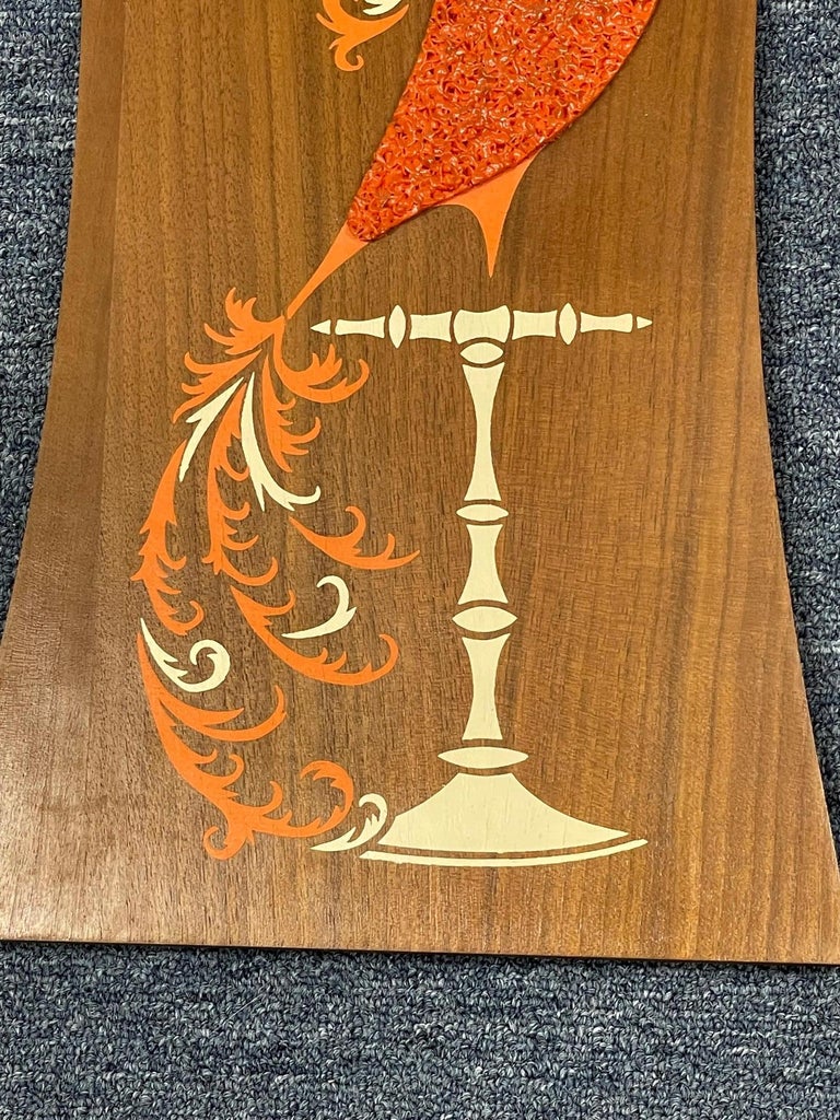 Mid-Century Bird Motif 3d Wood Wall Plaques, a Pair For Sale at 1stDibs