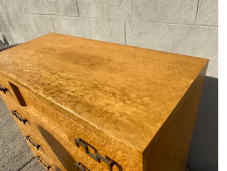Mid-Century Birds Eye Maple Chest of Drawers For Sale at 1stDibs