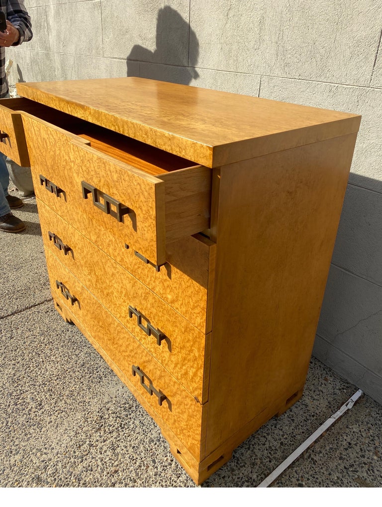 Mid-Century Birds Eye Maple Chest of Drawers For Sale at 1stDibs