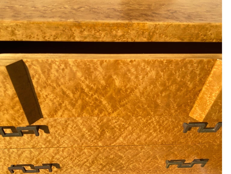 Mid-Century Birds Eye Maple Chest of Drawers For Sale at 1stDibs
