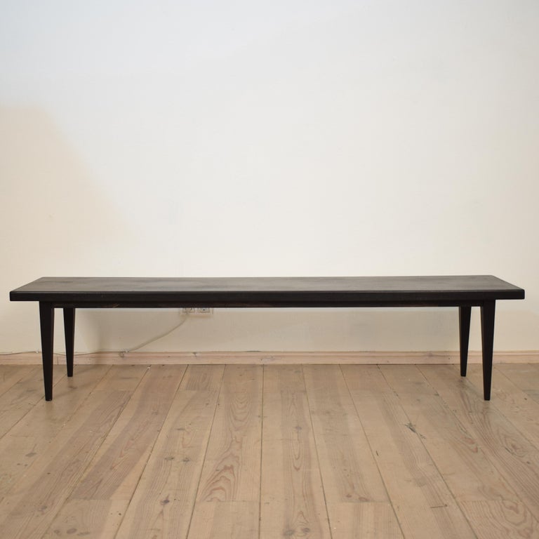 Midcentury Black Ebonized Danish Bench, circa 1970 at 1stDibs