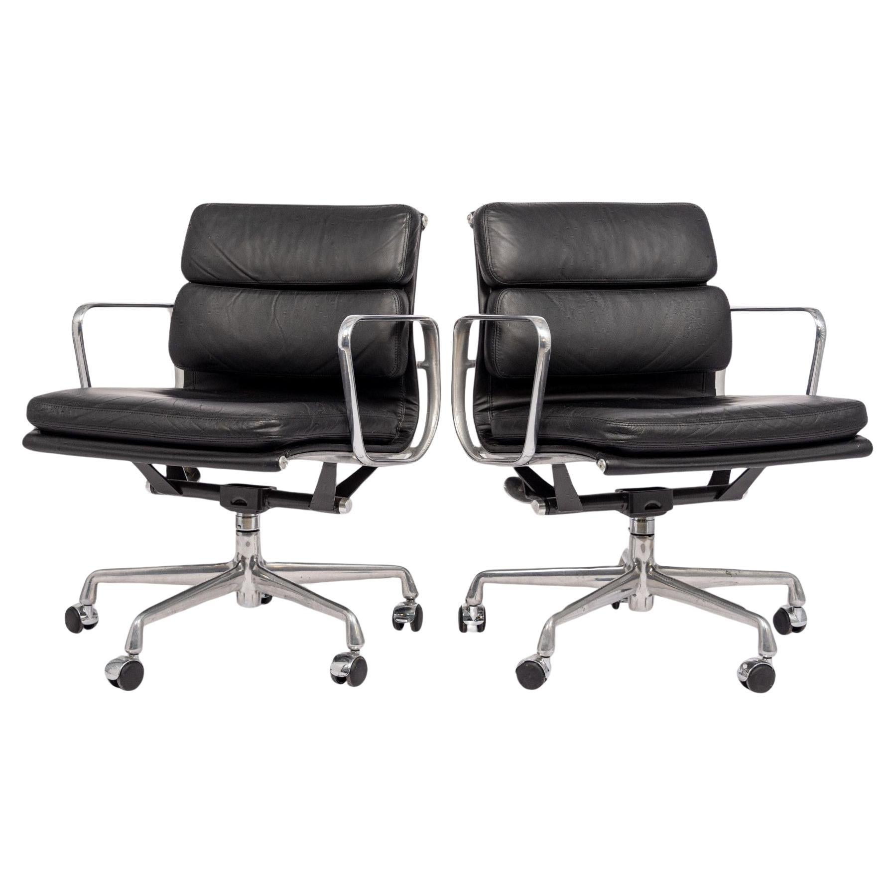 Mid Century Black Leather Desk Chair by Eames for Herman Miller, 2001 ...