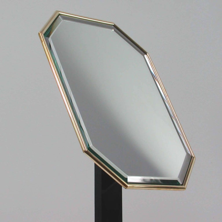 Midcentury Black Plexi Glass and Brass Table Mirror by Chanel, 1960s at ...
