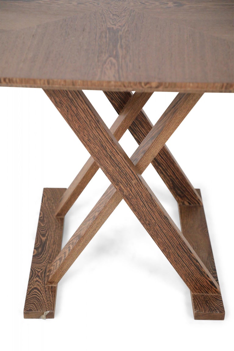 Mid-Century Bleached Wenge Rounded Corner Rectangular X-Base Side / End ...