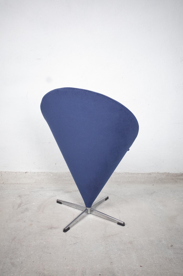 Midcentury Blue Cone Chair by Verner Panton, 1960s For Sale at 1stDibs