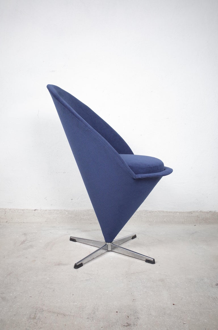 Midcentury Blue Cone Chair by Verner Panton, 1960s For Sale at 1stDibs