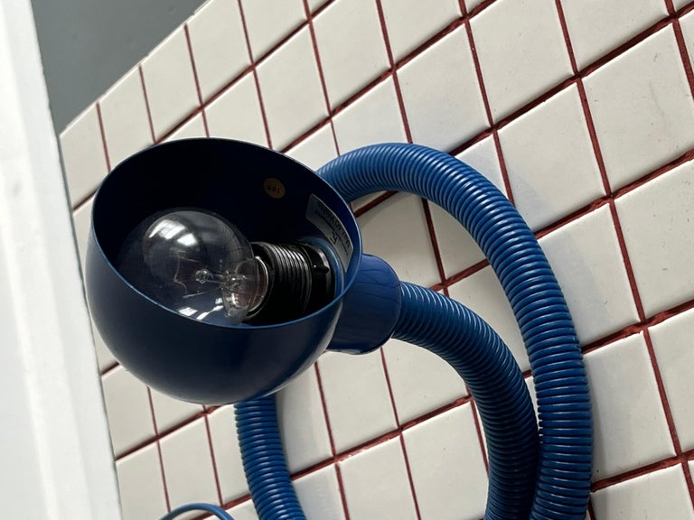 Mid Century Blue Hebi Snake Lamp For Sale at 1stDibs