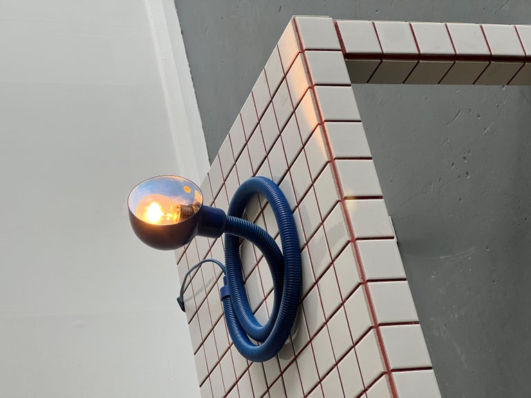 Mid Century Blue Hebi Snake Lamp For Sale at 1stDibs