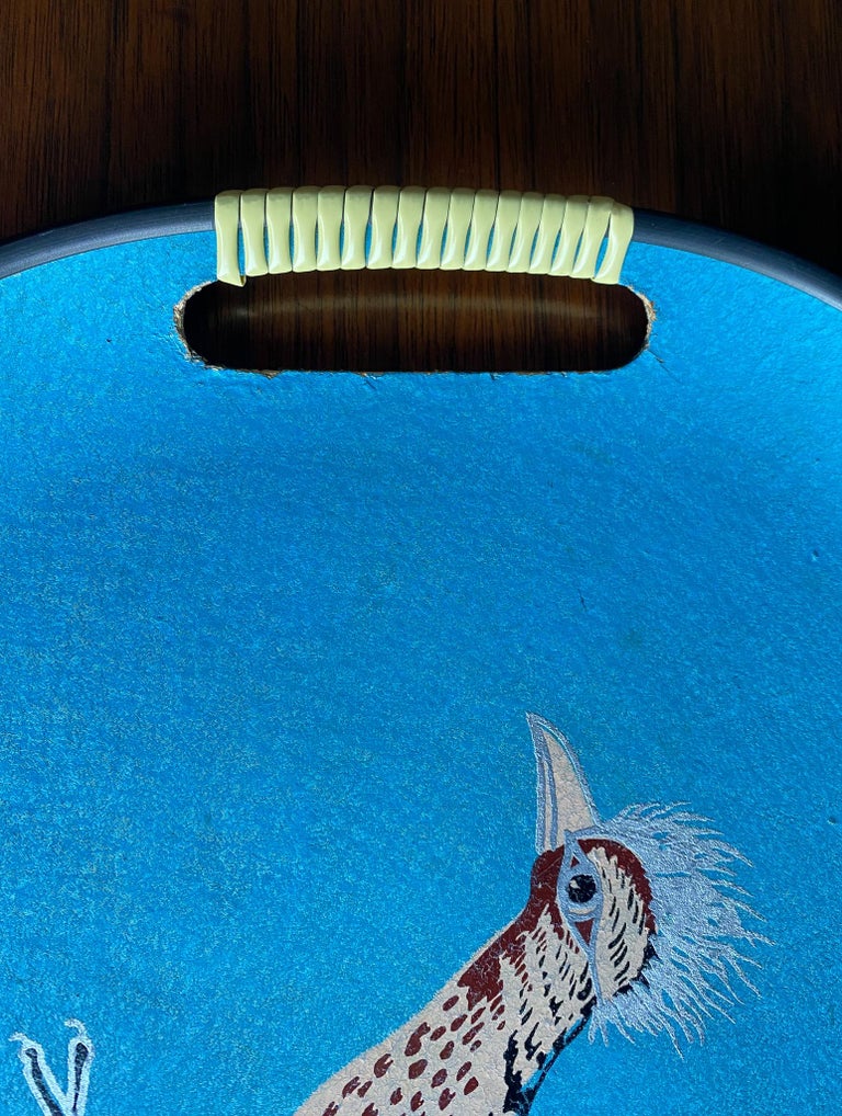 Mid Century Blue Roadrunner Bird Serving Tray, circa 1960 For Sale at ...