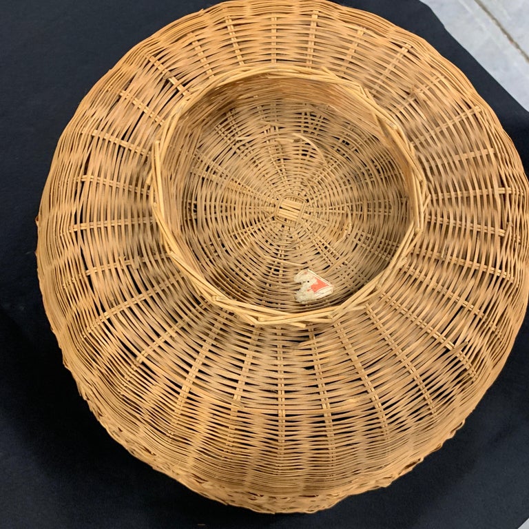 Mid-Century Boho Chic Basket Lamp Shade For Sale at 1stDibs