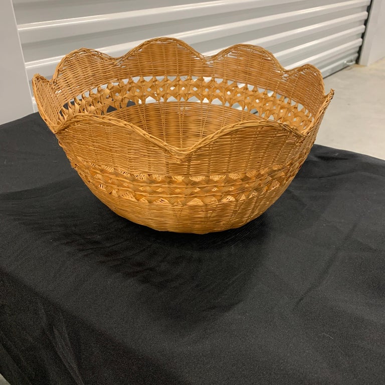 Mid-Century Boho Chic Basket Lamp Shade For Sale at 1stDibs