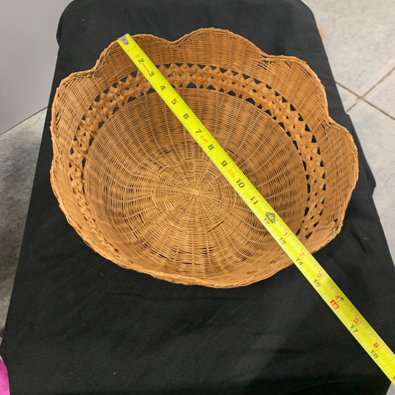Mid-Century Boho Chic Basket Lamp Shade For Sale at 1stDibs