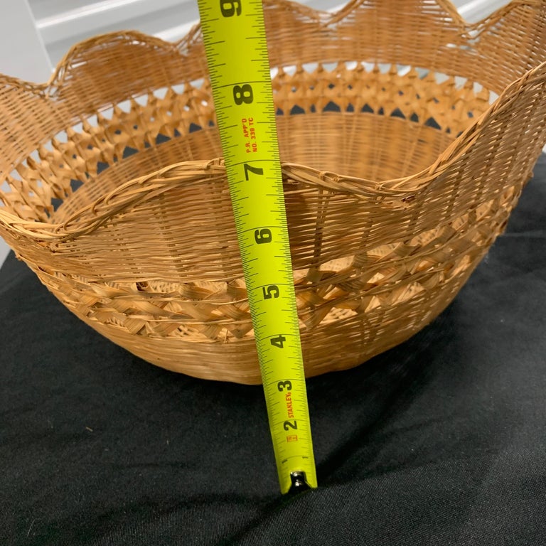 Mid-Century Boho Chic Basket Lamp Shade For Sale at 1stDibs