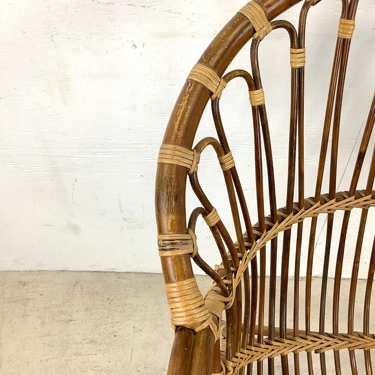 Midcentury Boho Style Bamboo Accent Chair For Sale at 1stDibs