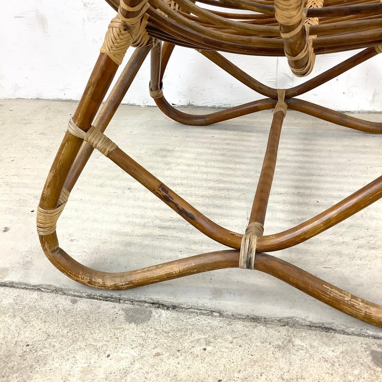 Midcentury Boho Style Bamboo Accent Chair For Sale at 1stDibs