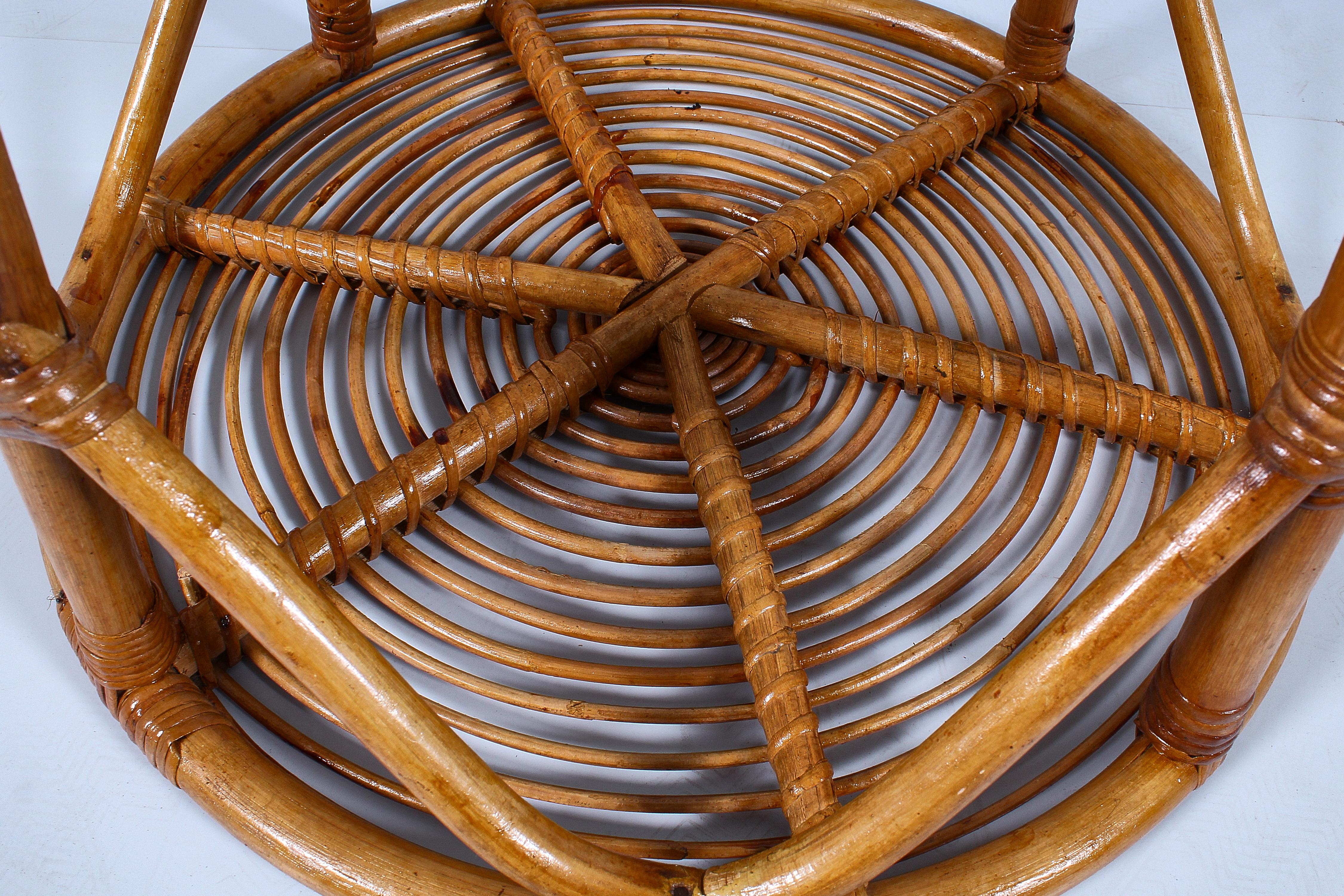 Midcentury Bonacina Bamboo and Wicker Service Table, 1960s, Italy at ...