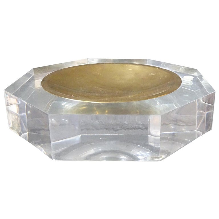 Midcentury Bowl by Marc Micoud Acrylic Glass Lucite, Octagonal at ...