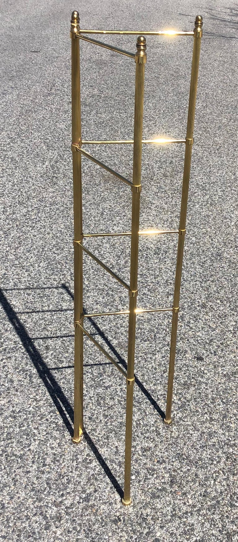 Midcentury Brass Adjustable Folding Brass Towel Rack For Sale at 1stDibs